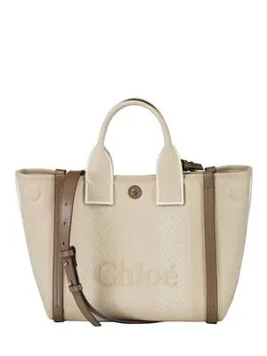 Chloé Carry Small Canvas Tote Bag - Beige