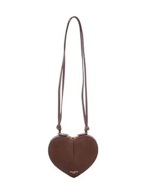 Alaïa Le Coeur Mini Leather Crossbody Bag - Brown