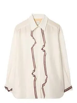 Paul Smith Printed Oversized Silk Shirt - White