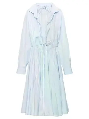 Prada V-neck Long-sleeve Midi Dress - Blue