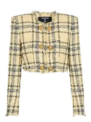Balmain Tweed Glitter Jacket - Yellow