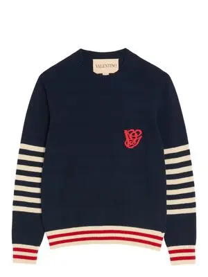 Valentino Garavani Wool Striped Sweater - Blue