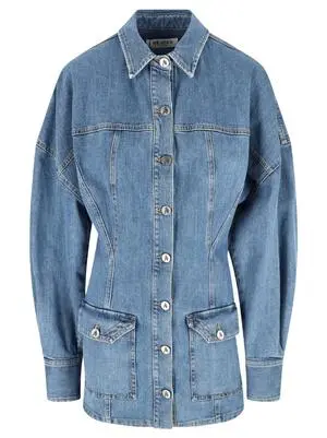 Attico Denim Mini Dress - Light Blue