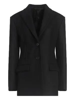 MODES Wool Felt Single-breasted Coat - Black