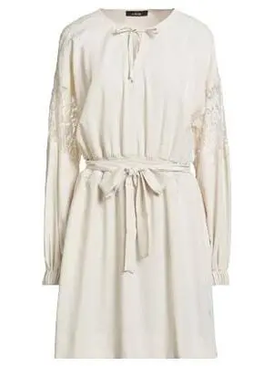 TWINSET Mini Dress With Lace Trims - Beige