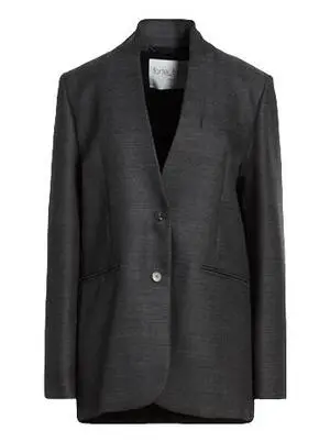 FORTE_FORTE Virgin Wool Herringbone Blazer - Grey