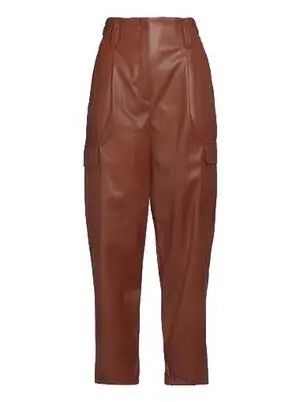I BLUES Coated High-waisted Cargo Pants - Brown