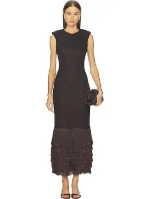 Aje Breeze Knit Midi Dress - Chocolate