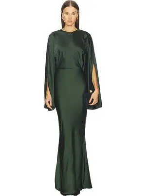 Norma Kamali Reverse Obie Gown - Dark Emerald