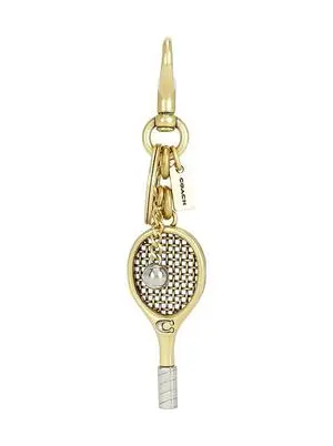 COACH Small Tennis Racket Bag Charm - Brass