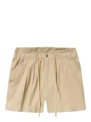 MARANT ETOILE Cotton-linen Canvas Relaxed Fit Short - Beige