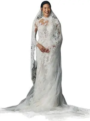 PRONOVIAS X Weddings Reney Lace Cathedral Veil - Ivory