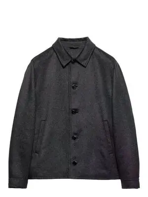 Prada Buttoned Double Knit Jacket - Grey