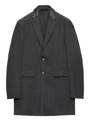 Prada Notched-lapel Single-breasted Coat - Grey