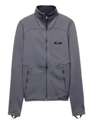 Prada Logo-patch Zip-up Jacket - Grey