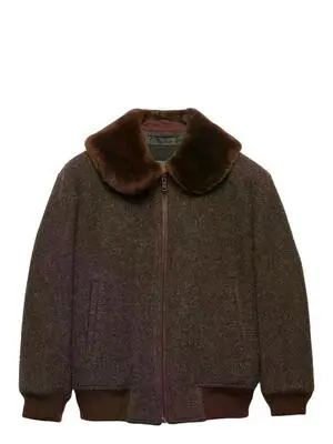 Prada Shearling-collar Welt-pockets Jacket - Brown