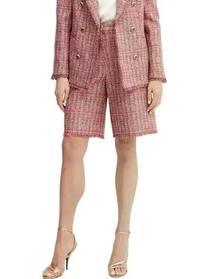 MARCIANO Frayed Tweed Shorts - Pink