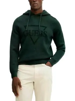 Guess Logo Hooded Sweater - Green