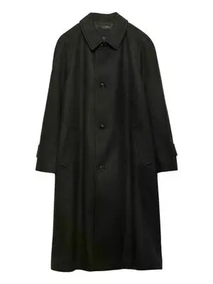 Prada Raglan Sleeve Wool Coat - Green