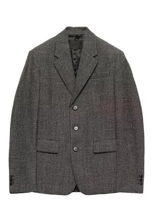 Prada Button Triangle Wool Jacket - Grey