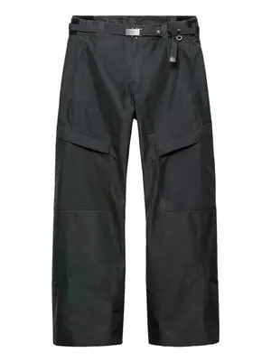 Prada Belted Straight-leg Trousers - Grey