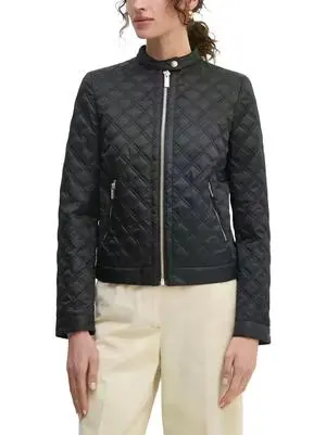 Guess Quilted Zip-up Jacket - Black
