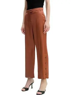 Guess Button-detailed Trousers - Brown