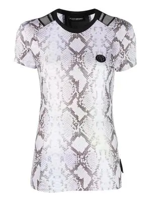 PLEIN SPORT Snake-print Top - Grey