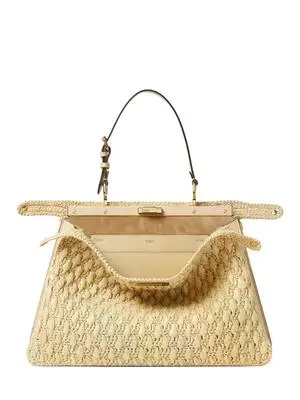 Fendi Peekaboo Woven Tote - Neutrals