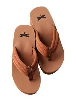 Free People Poolside Wedge Thongs - Latte