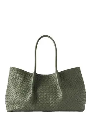 Bottega Veneta Pinacoteca Intrecciato Leather Tote - Green