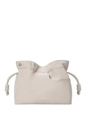 Loewe Leather Jean-Detail Flamenco Clutch White