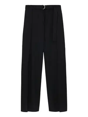 Loewe Wool Belted Trousers - Black