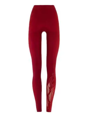 Wolford Rose-net Leggings - Red