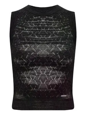 Dsquared2 Openwork Sleeveless Vest - Black