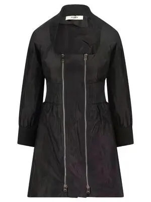 Fendi Mini Zip-up Dress - Black