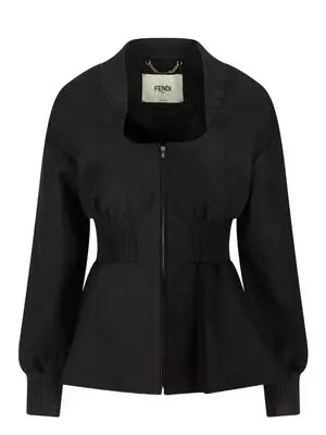 Fendi Fitted Zip-up Jacket - Black