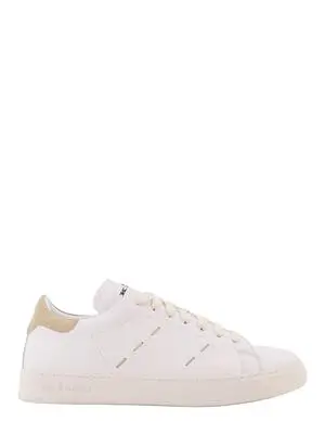 Kiton Leather Sneakers With Stitching - White