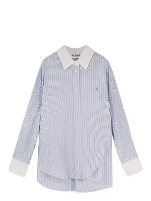 Attico Oversized Striped Shirt - Blue