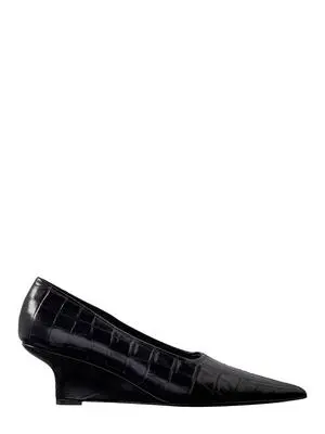 TOTÊME Wedge Leather Pumps With Croco Motif