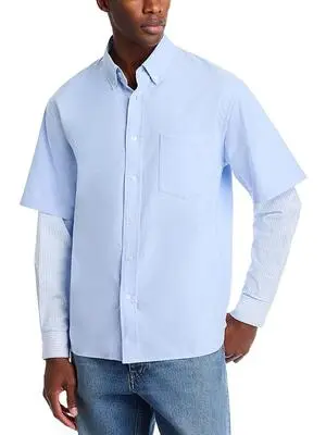 Simkhai Quade Double Sleeve Button Down Shirt - Breeze Multi