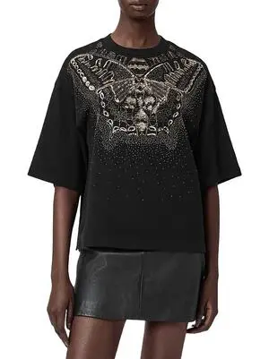 ALLSAINTS Glide Amelie Tee - Black/gold