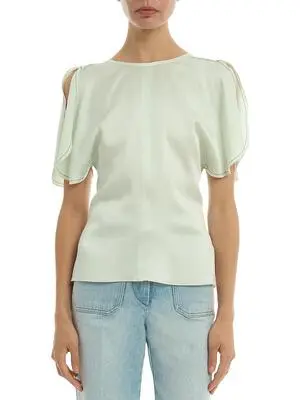 Victoria Beckham Draped Sleeve Top - Aloe