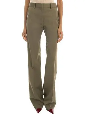 Victoria Beckham Tailored Leg Trousers - Sage Melange