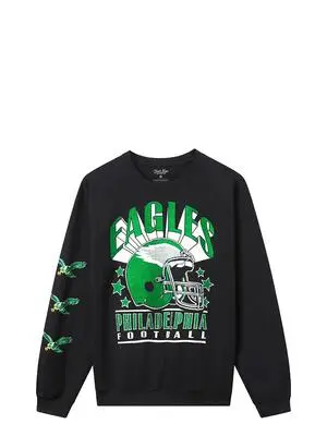 Junk Food Clothing Nfl Philadelphia Eagles Glitter Helmet Fleece - Black