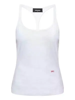 Dsquared2 Embroidered Racerback Tank Top - White