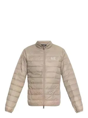 Emporio Armani Quilted Logo Jacket - Neutrals