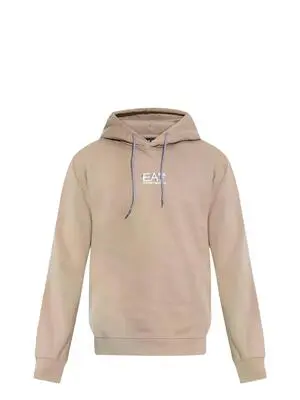 Emporio Armani Logo Hoodie - Neutrals
