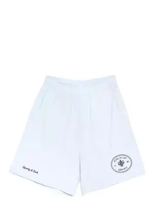 SPORTY & RICH Embroidered Mini Shorts - Blue