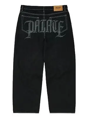 PALACE P90 Baggy Script Jean - Black Stone Wash